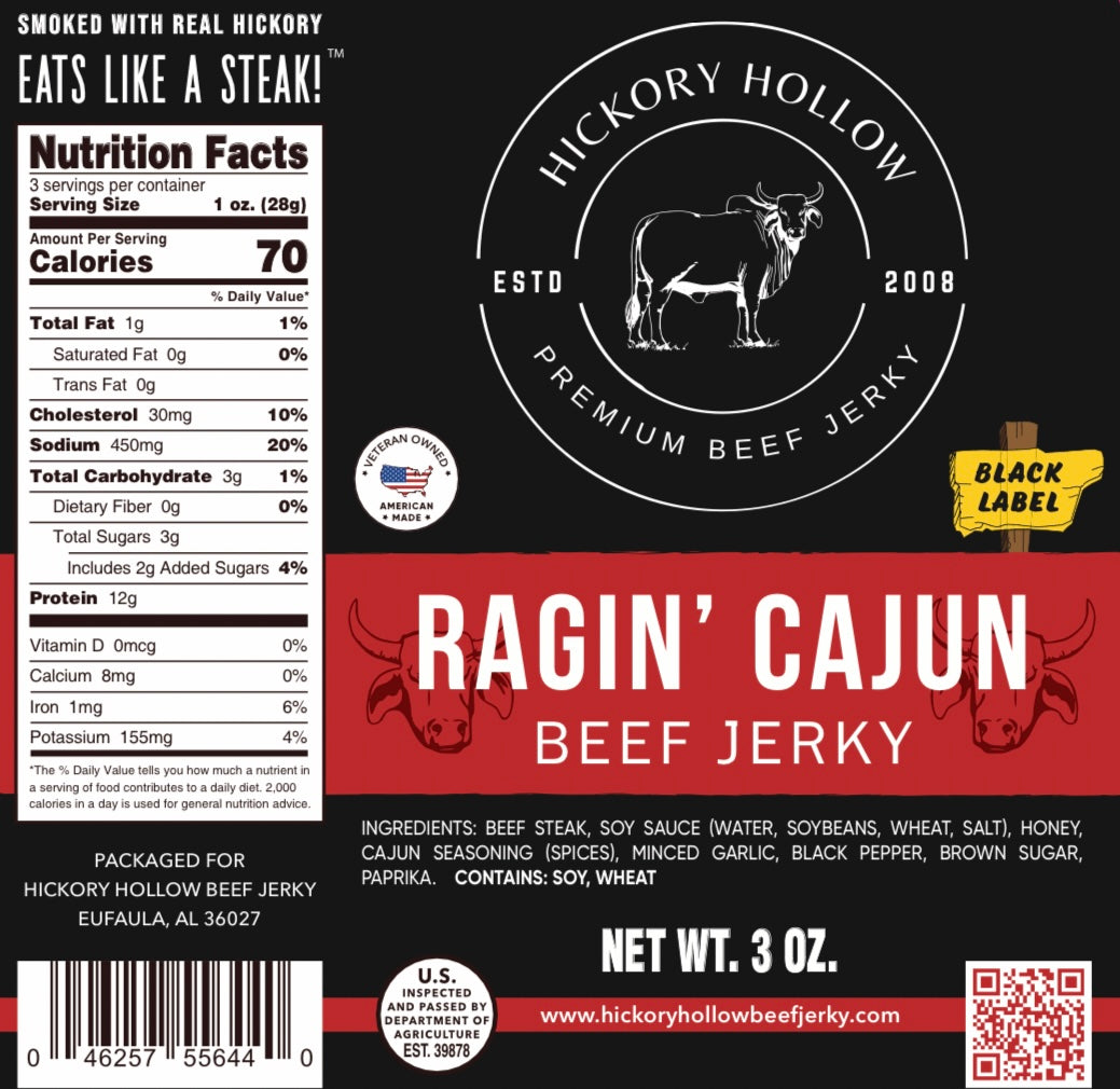 RAGIN’ CAJUN BEEF JERKY – Hickory Hollow Beef Jerky
